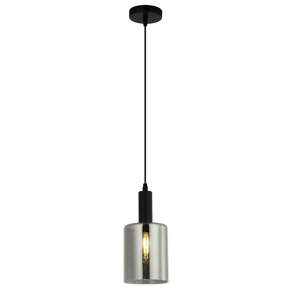Noctara Pendant 1-Light – Custom Black Smoked Glass Hanging Light for ...