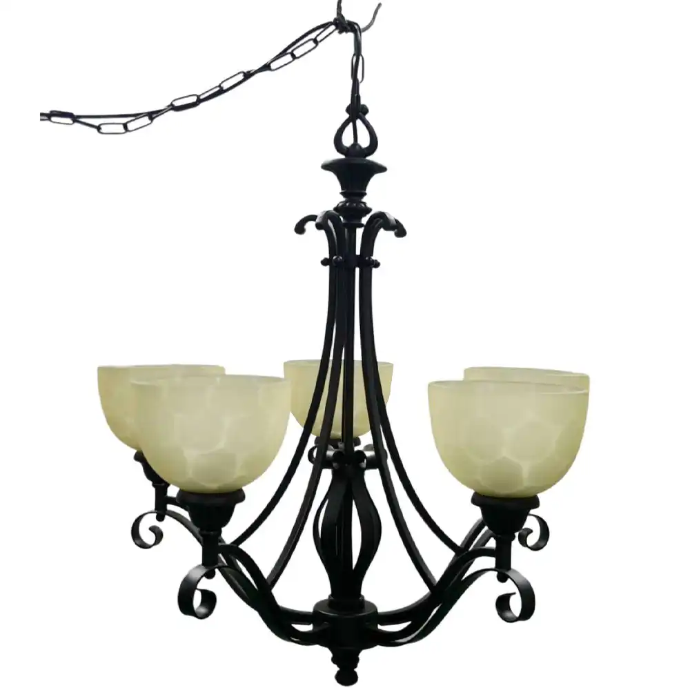 Nocturne Crest – 5-Light Matte Black Chandelier with Calyx Accents ...