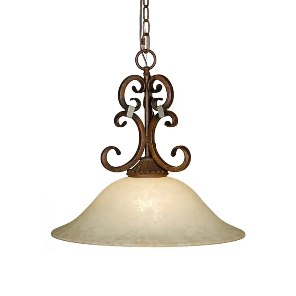 Classic Scroll Iron Pendant Light – 1 Light - Smile Lighting