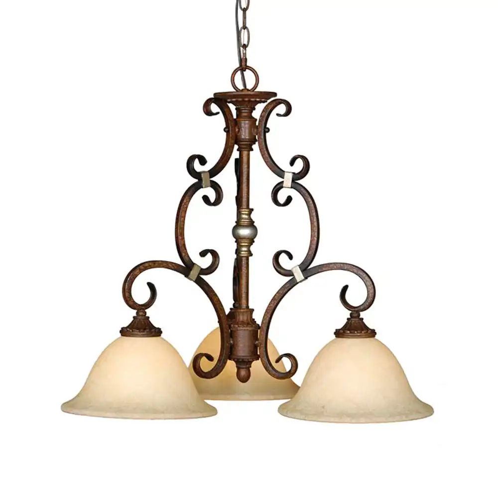 Classic Scroll Iron Pendant Light – 3 Lights - Smile Lighting